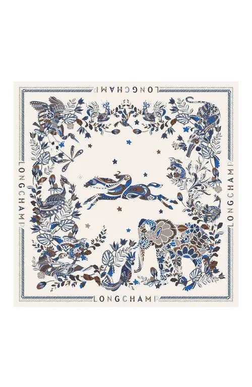 Longchamp Foret Square Silk Scarf - Atlantic