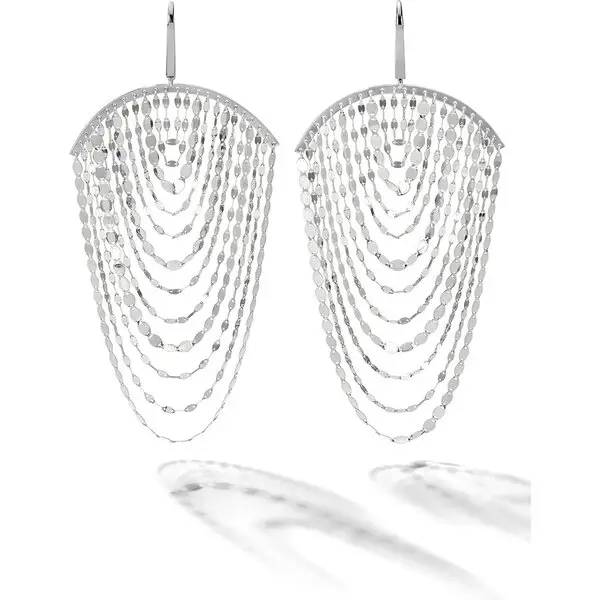 Lana Jewelry 14k Gold Large Cascade Earrings - White Gold
