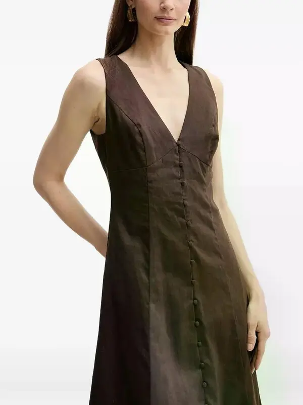 Bardot Button-front Midi Dress