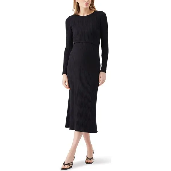 RIPE MATERNITY Eden Knit Nursing Dress - Black