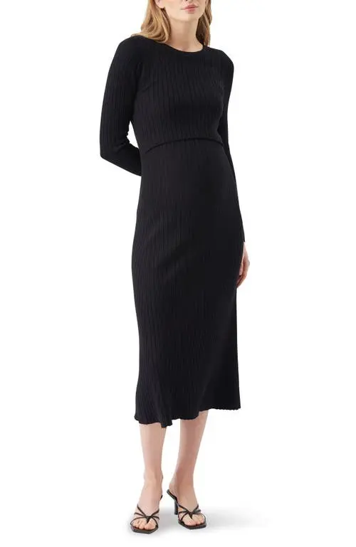 RIPE MATERNITY Eden Knit Nursing Dress - Black