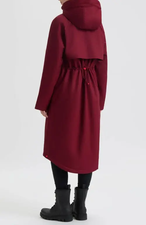 Hunter Jane Hooded Water Repellent Coat - Cranberry
