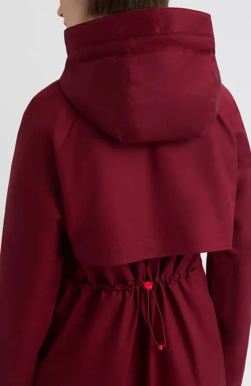 Hunter Jane Hooded Water Repellent Coat - Cranberry