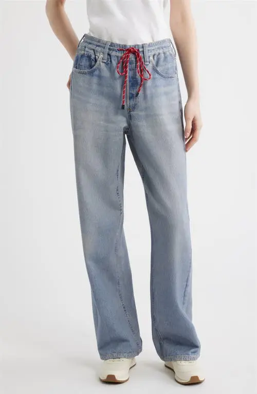 Rag & Bone Rb Miramar Pull-on Wide Leg Cotton Terry Sweatpant Jeans - Brighton