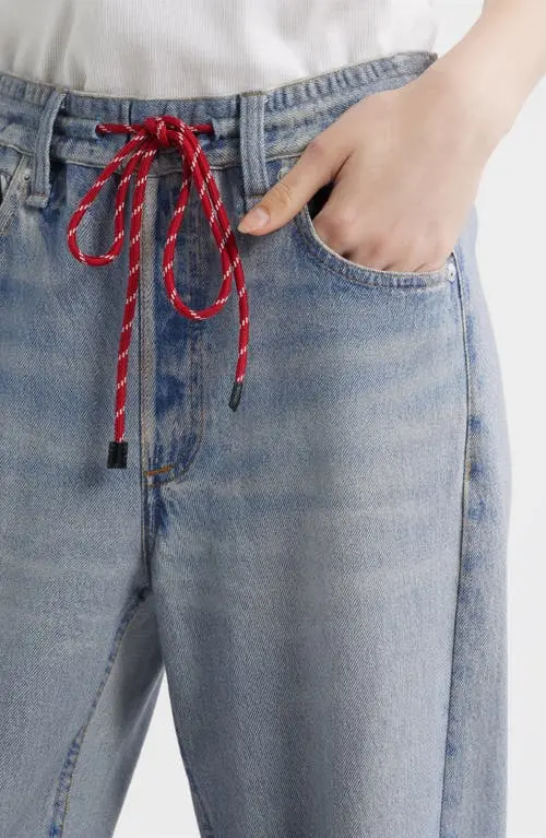 Rag & Bone Rb Miramar Pull-on Wide Leg Cotton Terry Sweatpant Jeans - Brighton