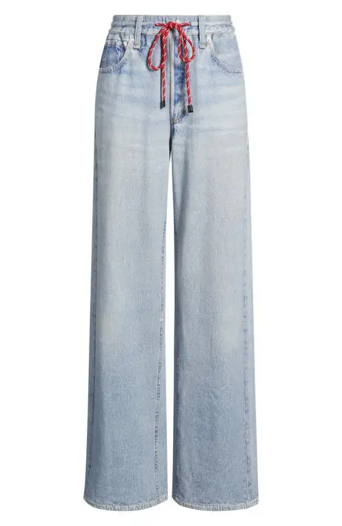 Rag & Bone Rb Miramar Pull-on Wide Leg Cotton Terry Sweatpant Jeans - Brighton