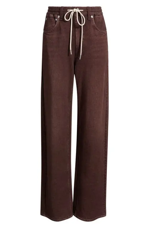 Rag & Bone Rb Miramar Pull-on Wide Leg Cotton Terry Sweatpant Jeans - Chocolate