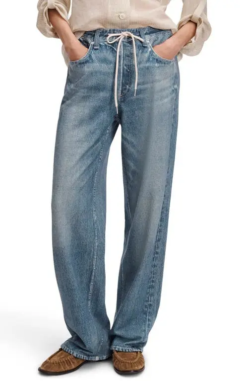 Rag & Bone Rb Miramar Pull-on Wide Leg Cotton Terry Sweatpant Jeans - Ellis