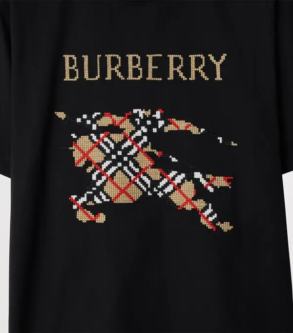 Burberry Check Ekd-print T-shirt - Black