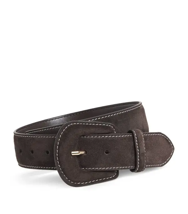 Maje Suede Belt - Brown