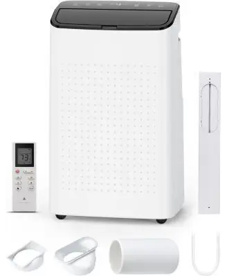 GAOMON 14000 Btu Portable Air Conditioner 3 In 1 Cooling Unit 48db Ultra Quiet Window Kits With Drainage Pipe Remote Control Top Cover