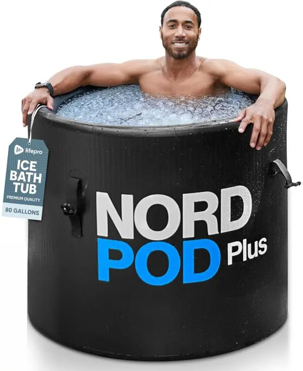 LIFEPRO Nordpod Plus Xl Portable Ice Bath Tub – Cold Plunge Tub For Athletes With All-weather Lid & Air Pump For Outdoor Use - No Color