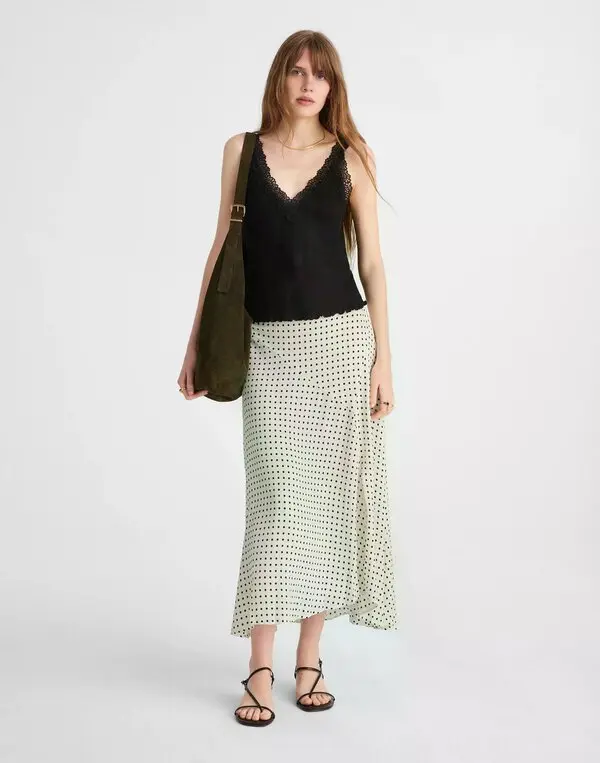 Madewell Side-slit Printed Midi Skirt