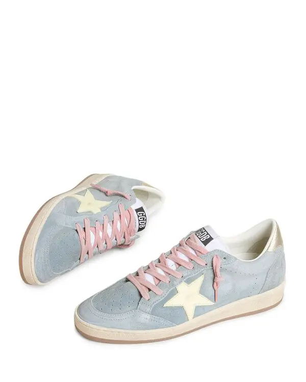 GOLDEN GOOSE Ball Star Suede Sneakers - Silver/blue