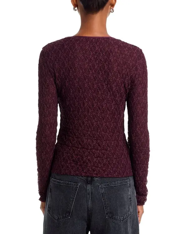 Rag & Bone Ellie Lace Long Sleeve Tee - Bord