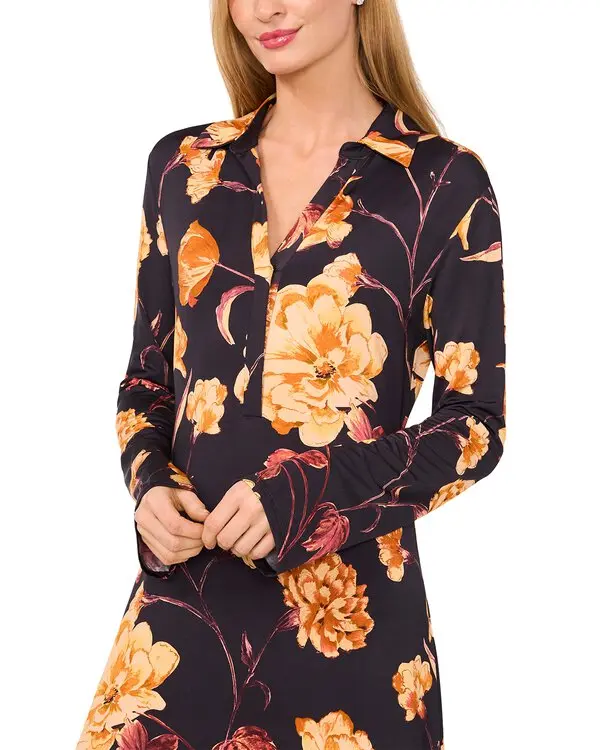 Ted Baker London Taria Polo Long Sleeve Maxi Dress