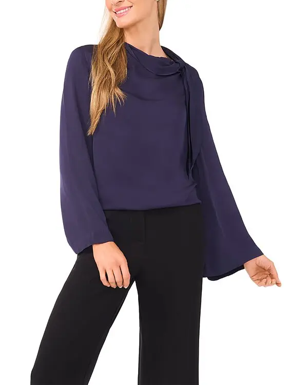 Ted Baker London Mock Neck Wide Sleeve Top - Baritone Blue
