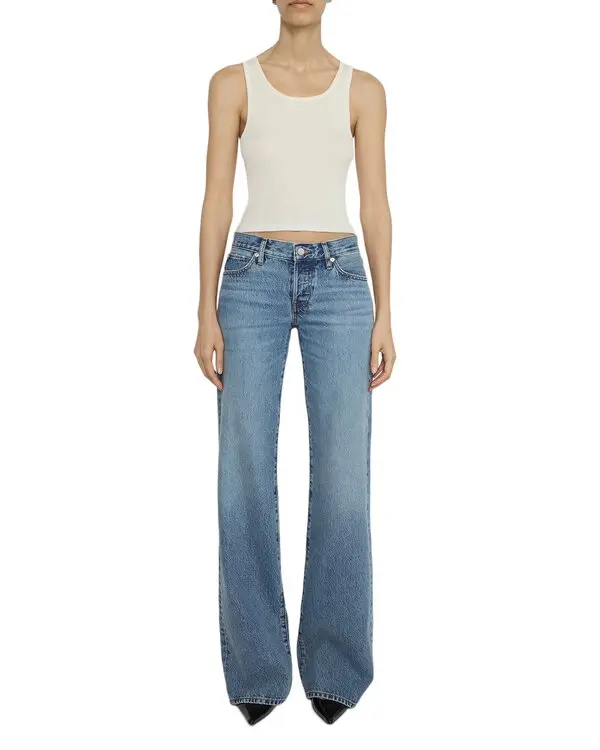 FRAME Amelia Gray Low Rise Wide Leg Jeans - Rapture