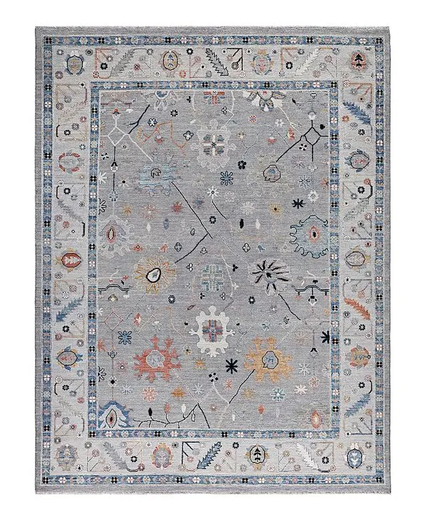 Bloomingdale'S Colorful Oushak M0103-35 Area Rug, 9'0x11'10 - Gray