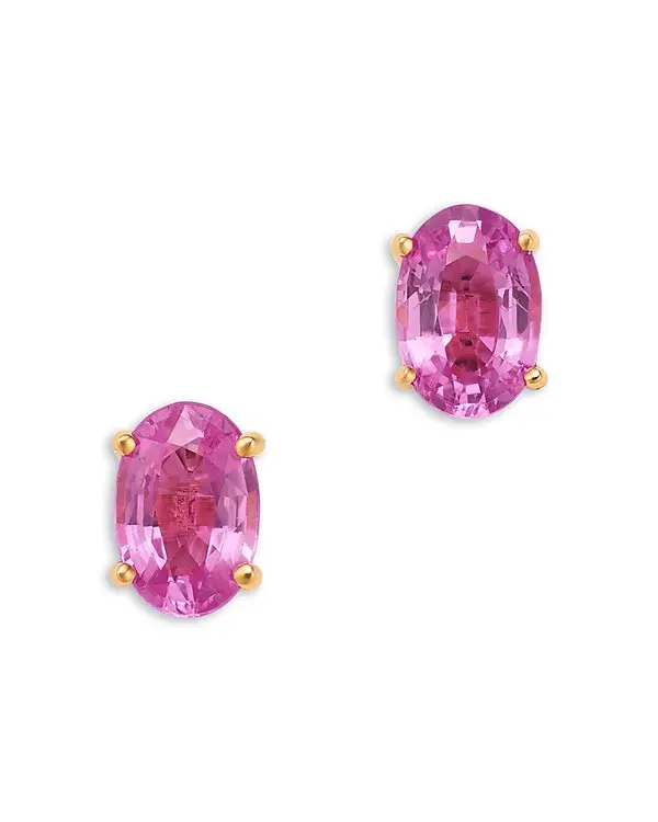 Bloomingdale'S Oval Stud Earrings - Pink Sapphire/gold