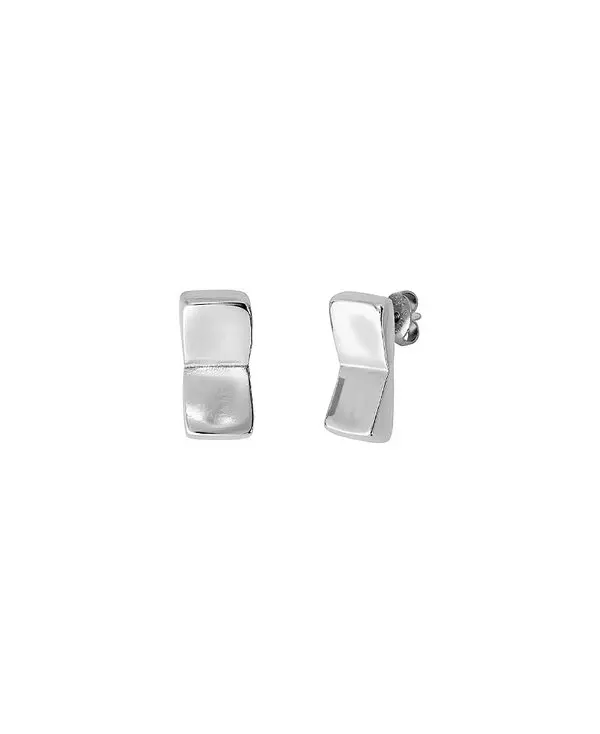 UNODE50 Rectangular Plate Earrings - Silver