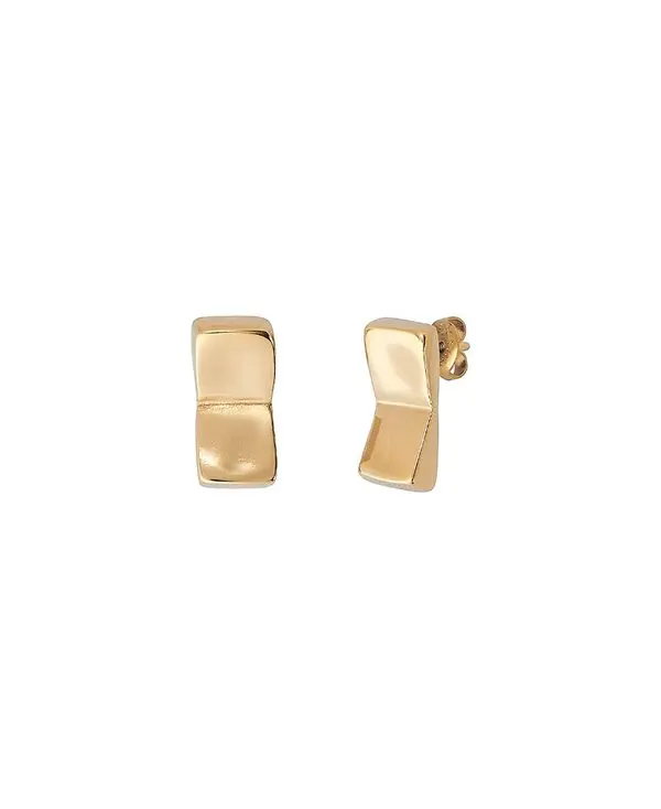 UNODE50 Rectangular Plate Earrings - Gold