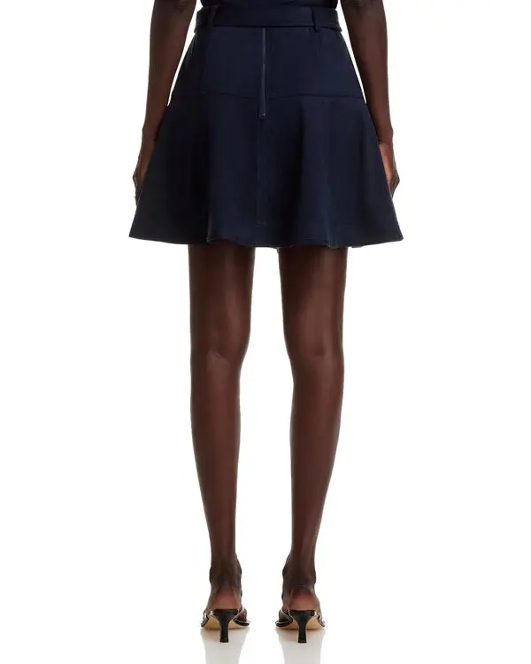 STELLAH Faux Suede Mini Skirt - Midnight