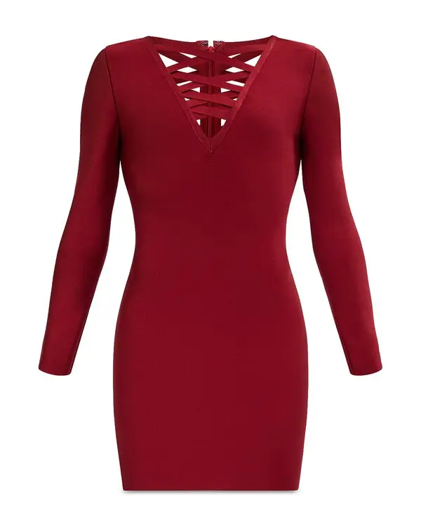 Herve Leger Tabitha Mini Dress - Cabernet