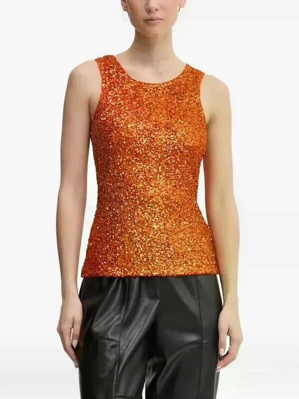 NEVER FULLY DRESSED Sequin Sleeveless Top