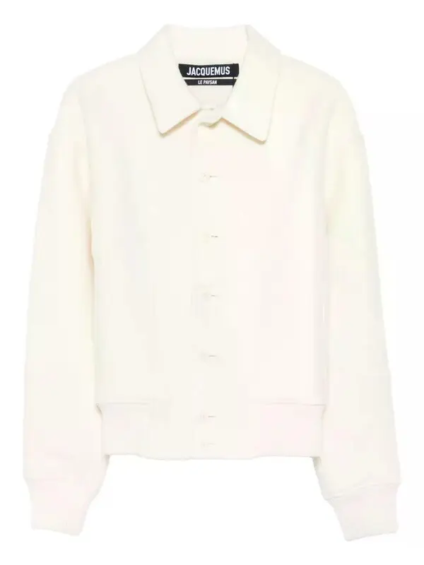 Jacquemus Felt Wool Bomber Jacket - White