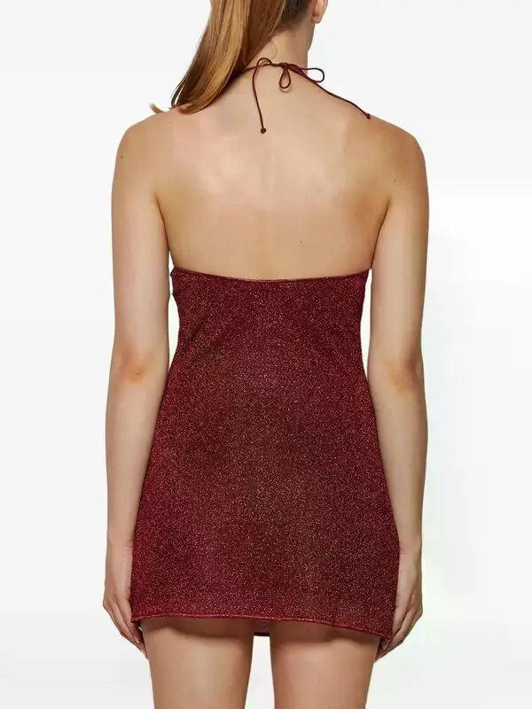 Oseree Lumiere Halterneck Dress - Red | Editorialist