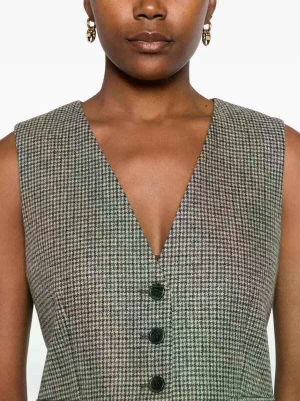 P.a.r.o.s.h Checked Pattern Buttoned Waistcoat