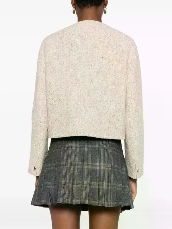 Maje Buttoned Cropped Tweed Jacket