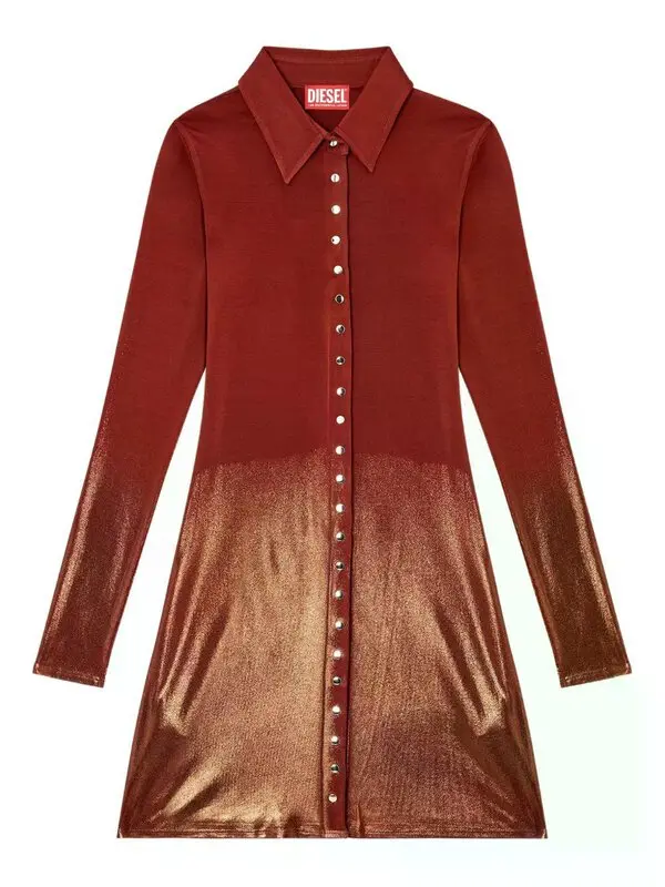 DIESEL Metallic-effect Mini Shirt Dress