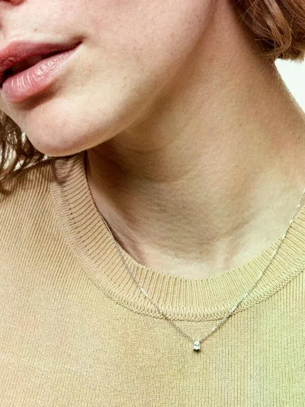 WE BY WHITEBIRD 18k Gold Diamond Pear Necklace
