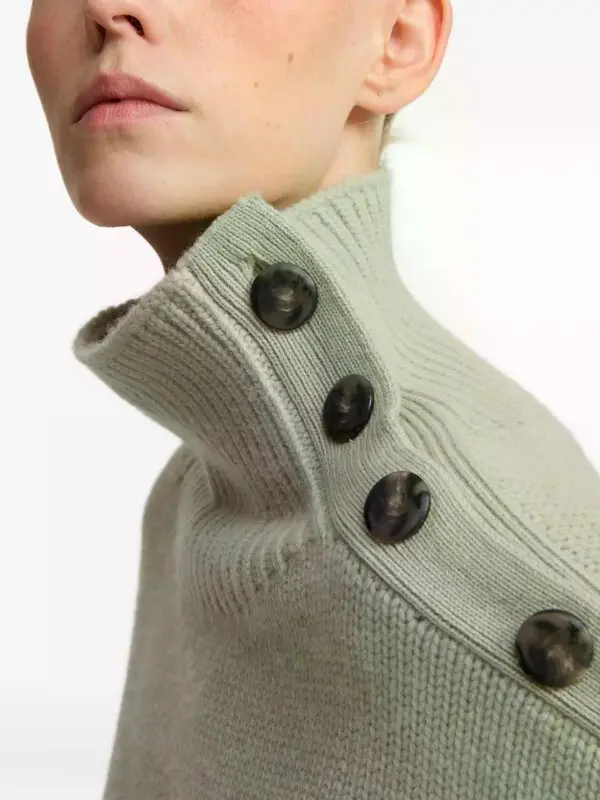 YVES SALOMON High-neck Button-detail Sweater