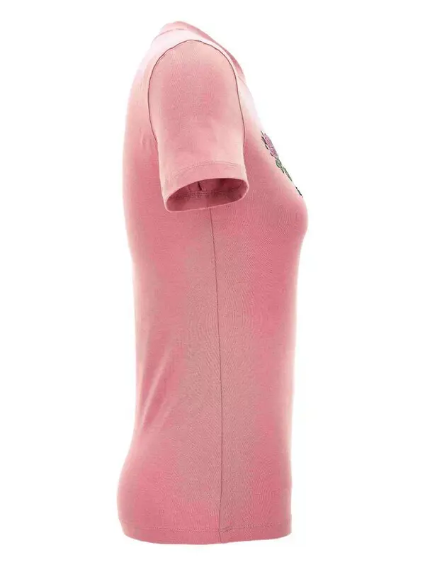 Versace Floral-embellished T-shirt - Pink