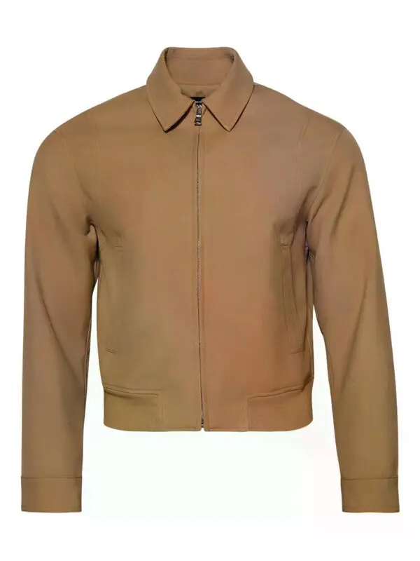 NAHMIAS Zip-front Collared Jacket - Brown