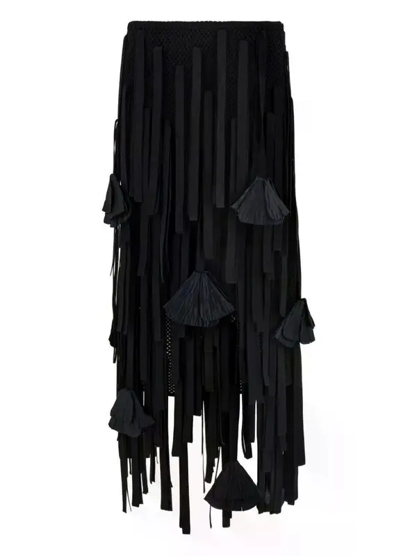 FERRAGAMO Tassel-embellished Mesh Skirt