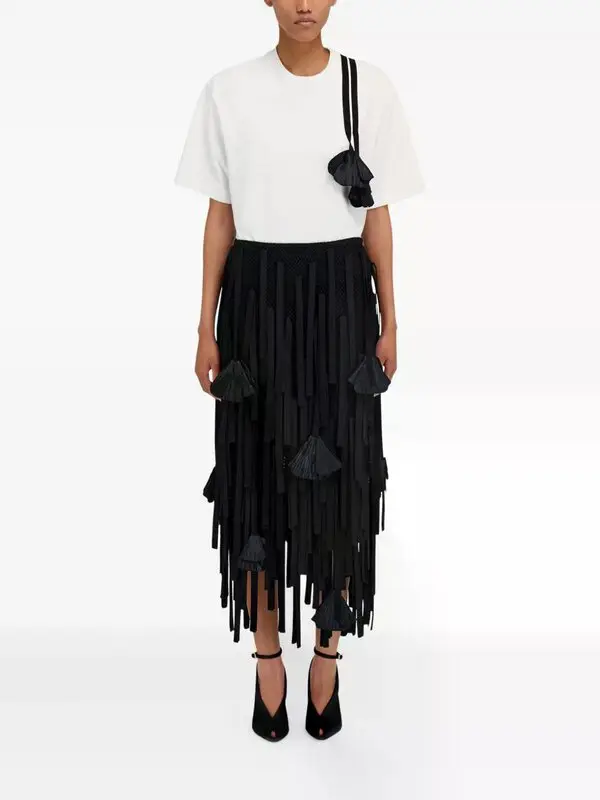 FERRAGAMO Tassel-embellished Mesh Skirt