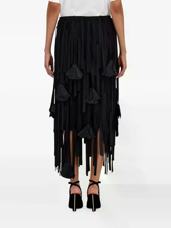 FERRAGAMO Tassel-embellished Mesh Skirt
