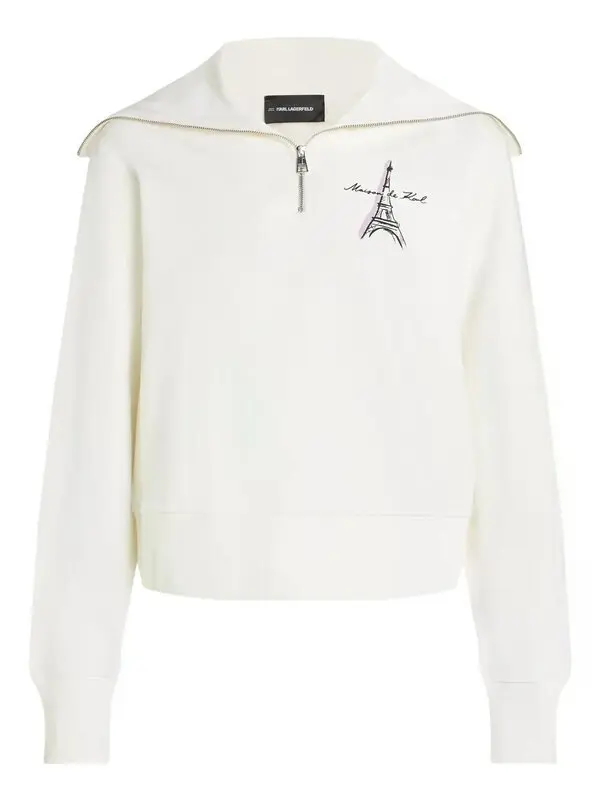 Karl Lagerfeld Eiffel Tower Half-zip Sweatshirt