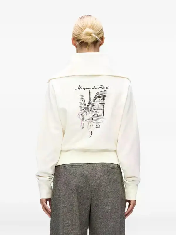 Karl Lagerfeld Eiffel Tower Half-zip Sweatshirt