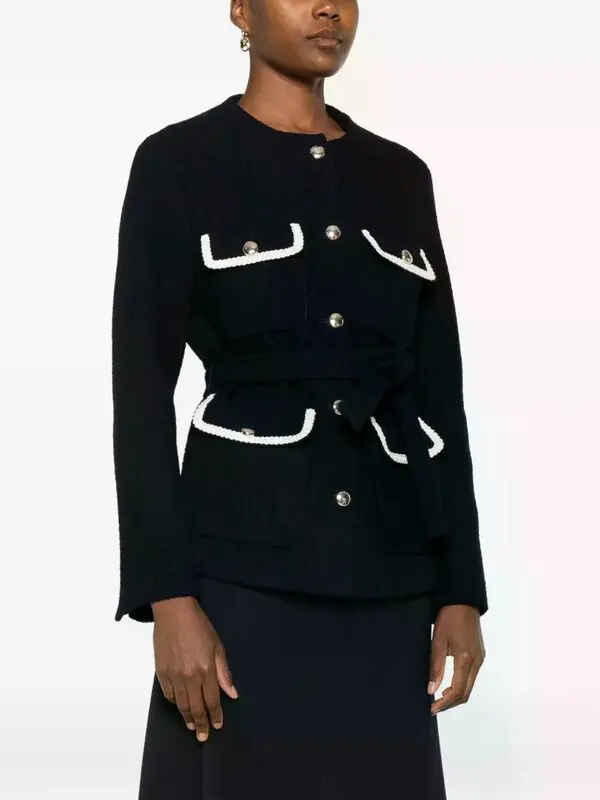 Maje Belted Tweed Jacket