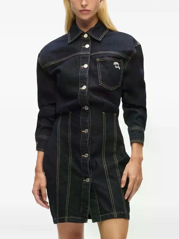 Karl Lagerfeld Logo-patch Denim Shirt Dress