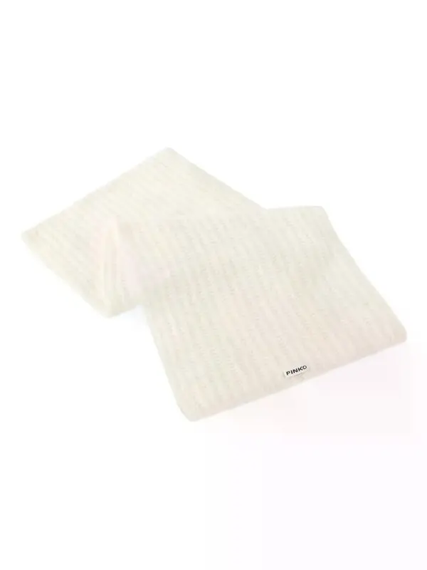 Pinko Ribbed-knit Scarf - White