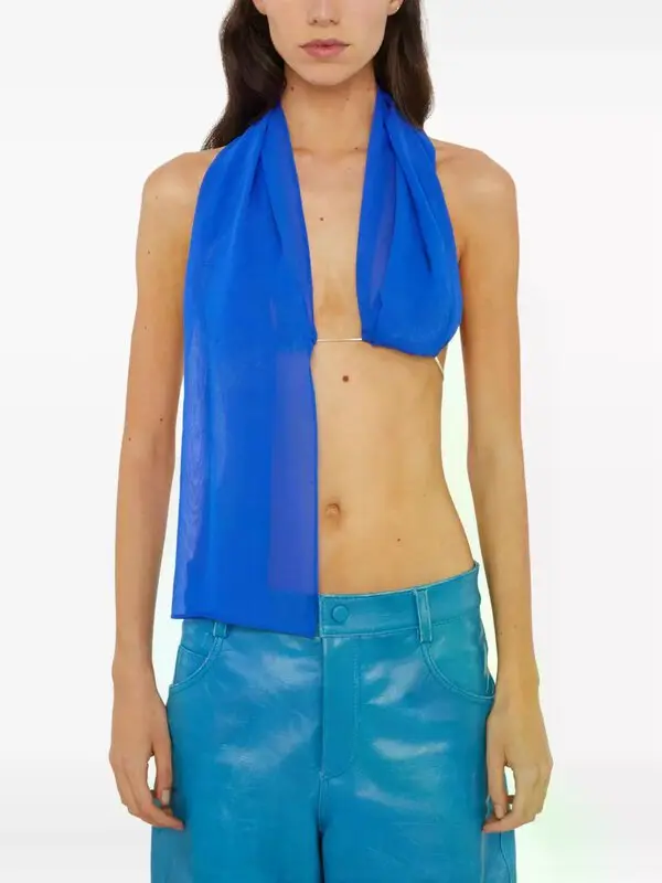 Christopher Esber Chain-bra Silk Top