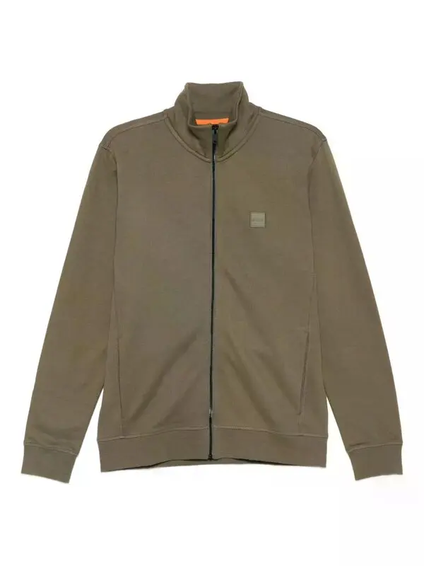 BOSS Zip-neck Sweatshirt With Logo - Green