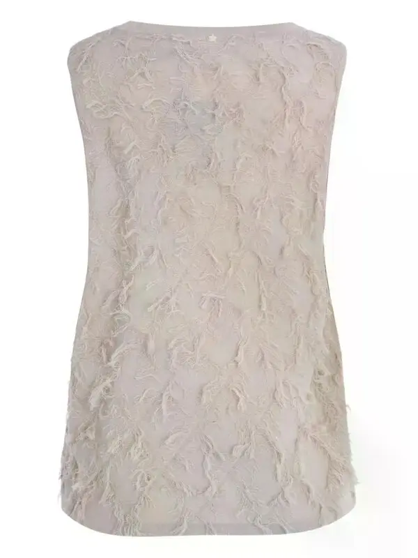 Lorena Antoniazzi Frayed Knit Vest - Neutrals