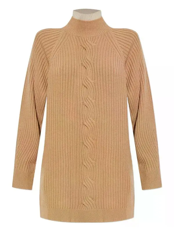 Max Mara Cable-knit High-neck Jumper - Neutrals